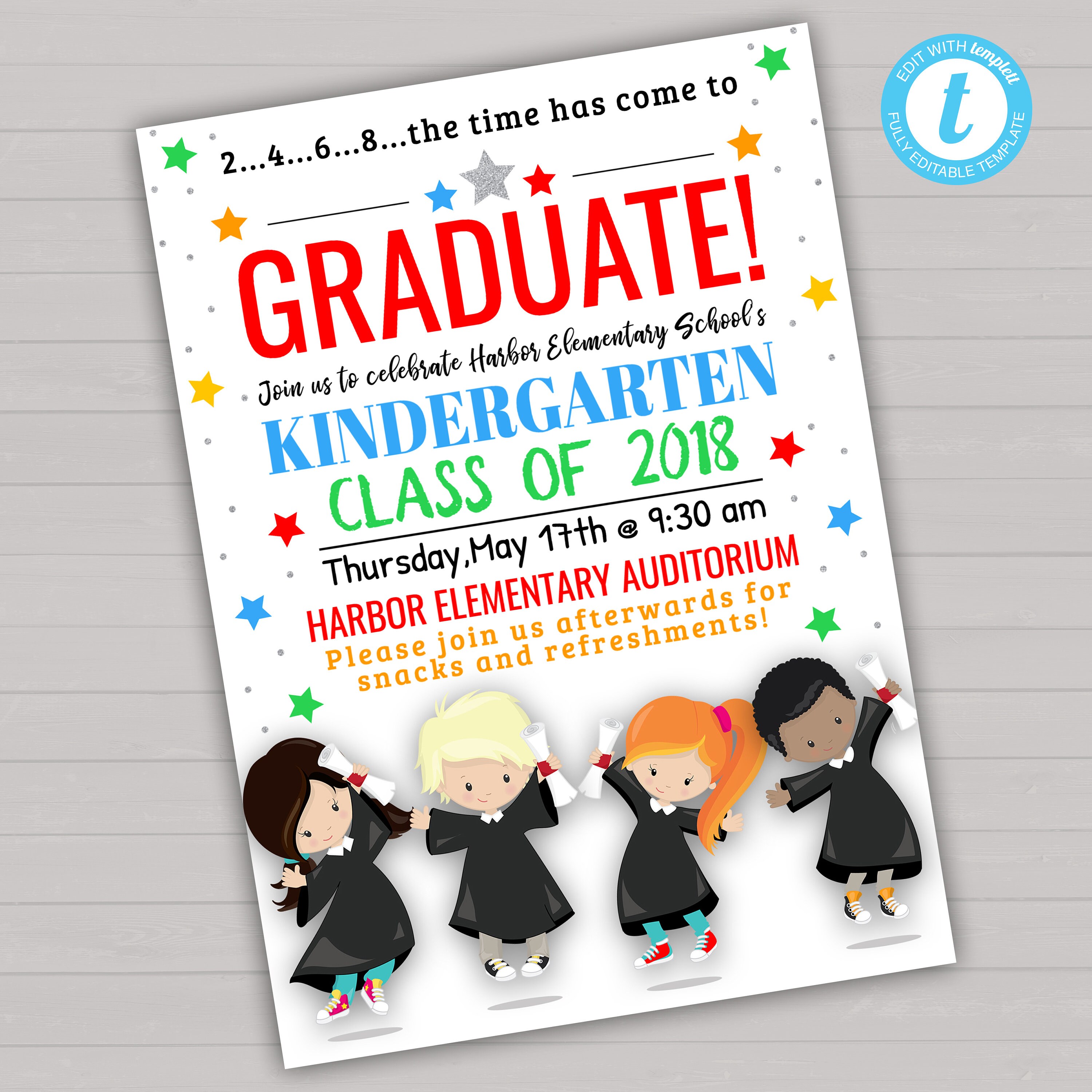 Kindergarten Graduation Invitation Template