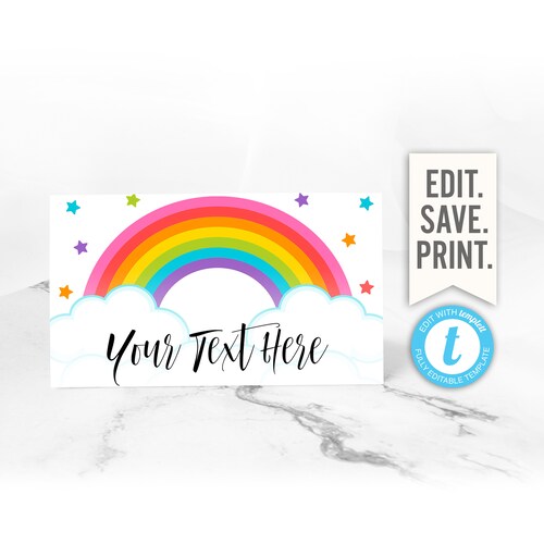 Rainbow Thank You Tags Party Favor Label Pastel Rainbow | Etsy