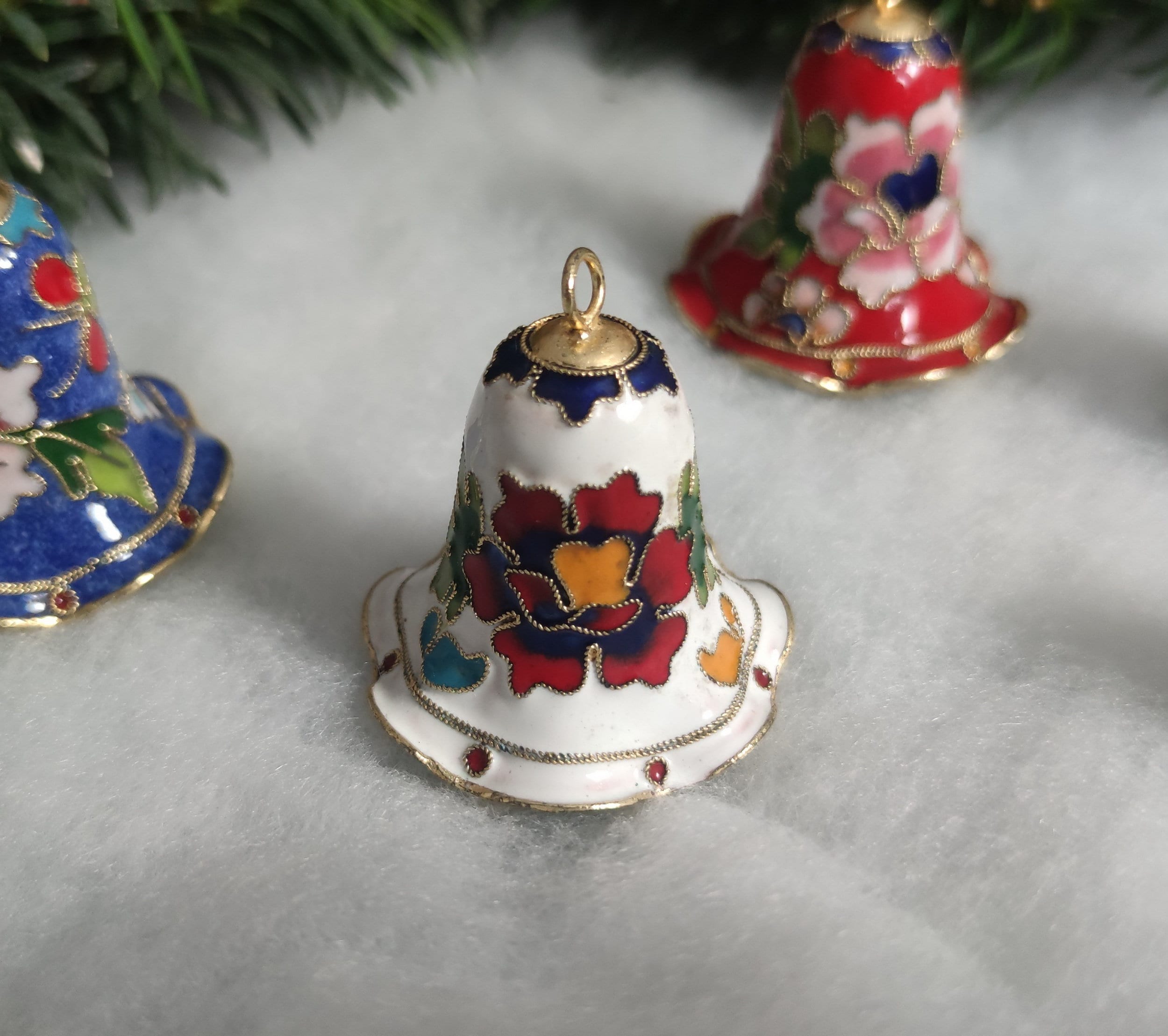 Cloisonne Enamel Christmas Ornaments Christmas Bells Christmas Bells ...
