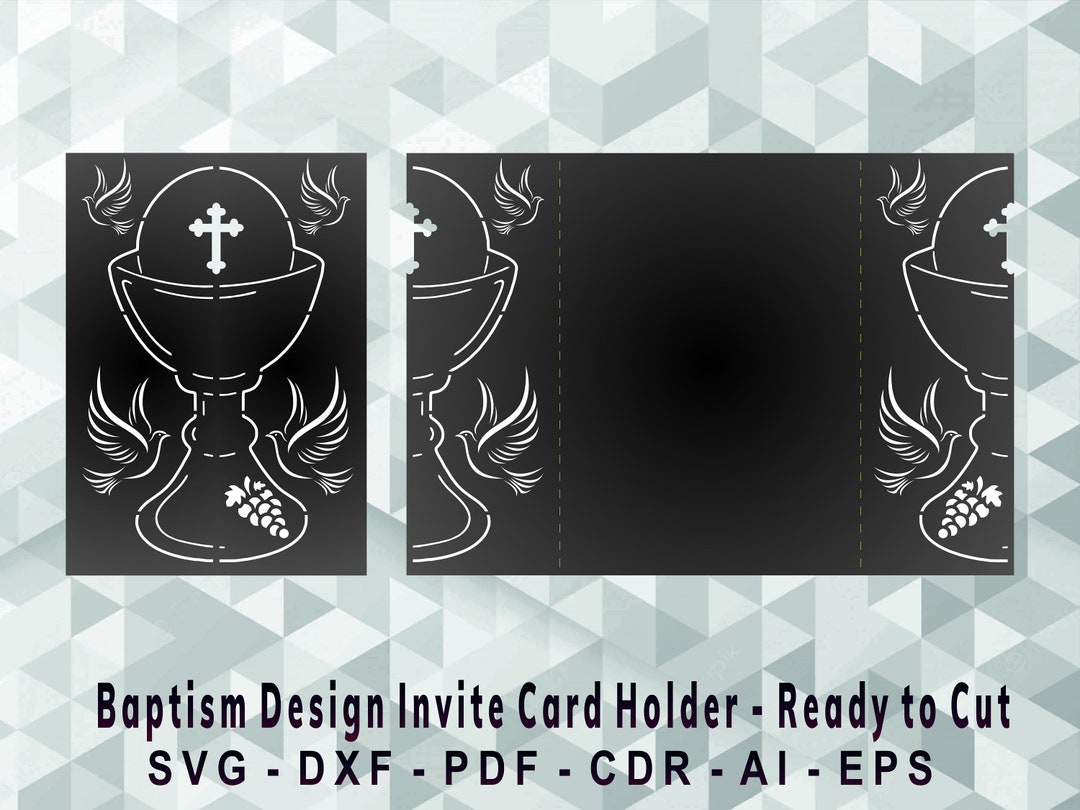 Baptism Invite Holder Cutting Template, Laser Cut, Cricut, Silhouette ...