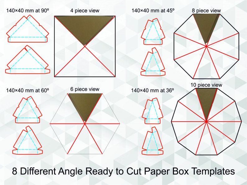 8 Triangle Paper Box Template. Ready to Cut. Gift Ideas. Diy - Etsy