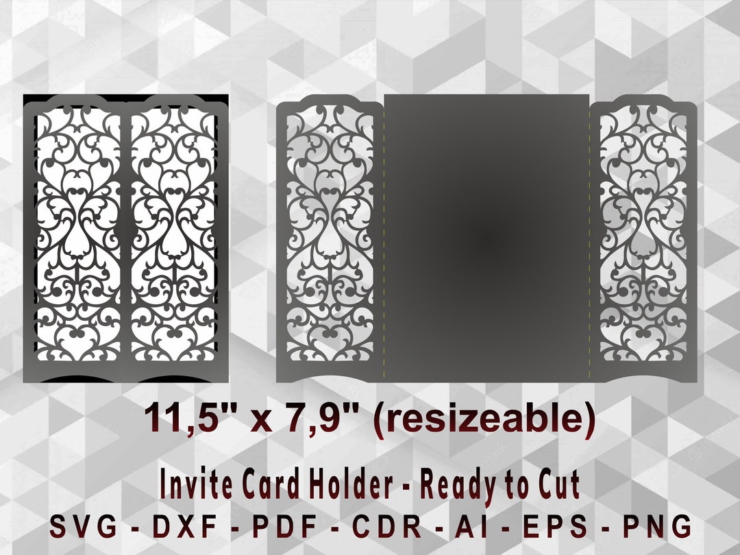 Invite Holder Cutting Template, Laser Cut, Cricut, Silhouette Studio ...