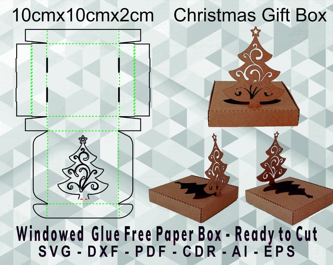 Gift Box Template, No Glue Box, SVG, PDF, 8.5x11, A4, A3 Sheet Instant ...