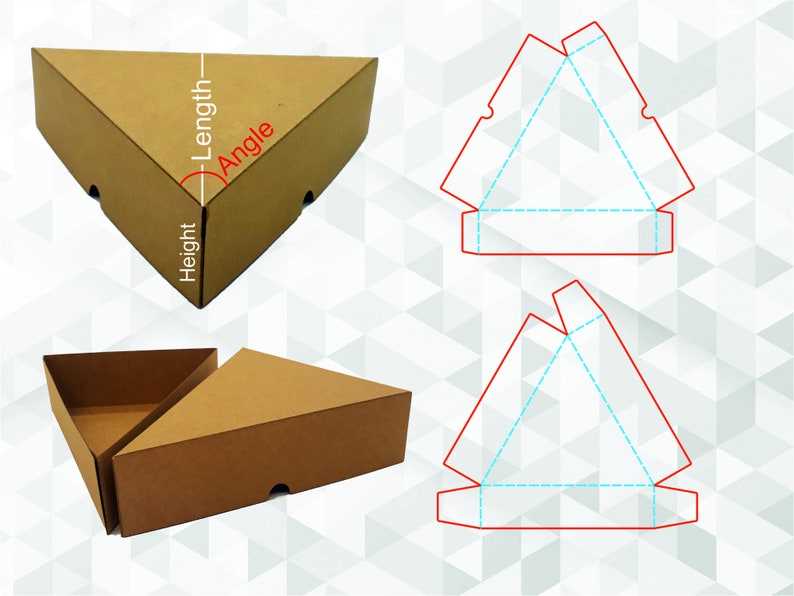 8 Triangle Paper Box Template. Ready to Cut. Gift Ideas. Diy - Etsy