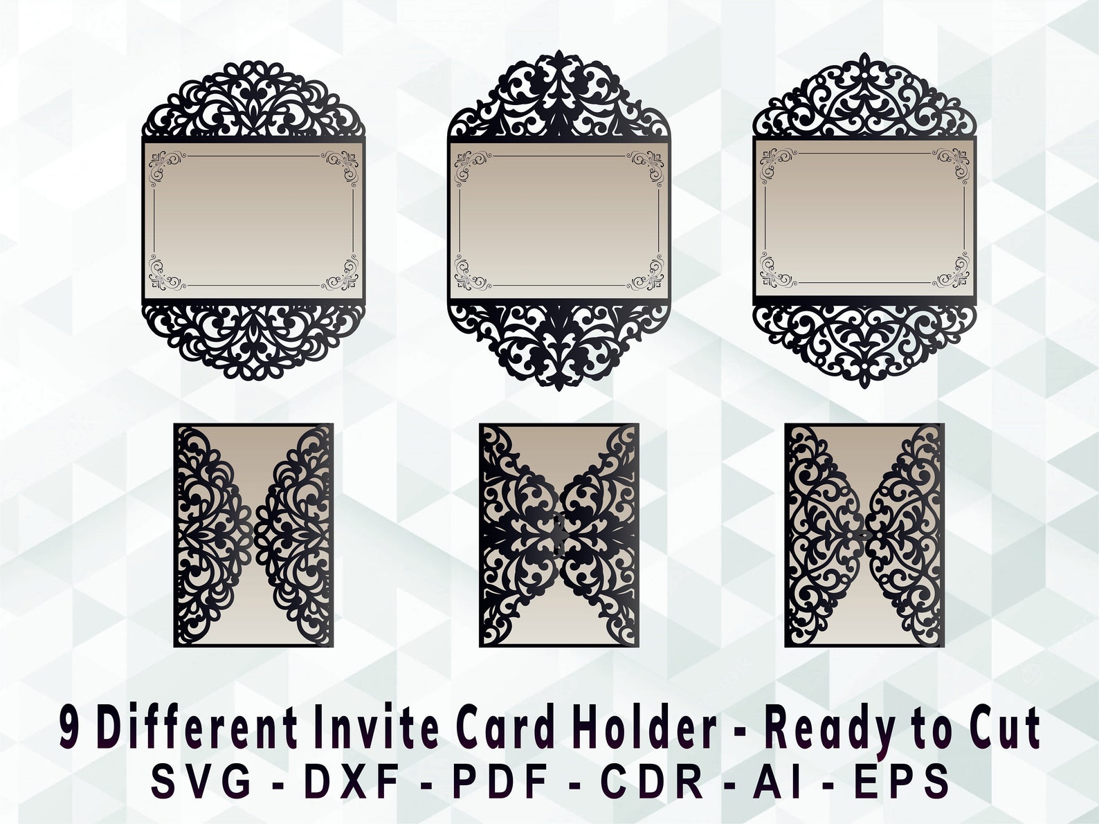 Invite Holder Cutting Template, Laser Cut, Cricut, Silhouette Studio ...