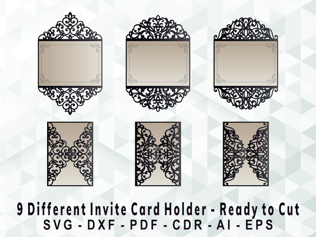 Invite Holder Cutting Template, Laser Cut, Cricut, Silhouette Studio ...