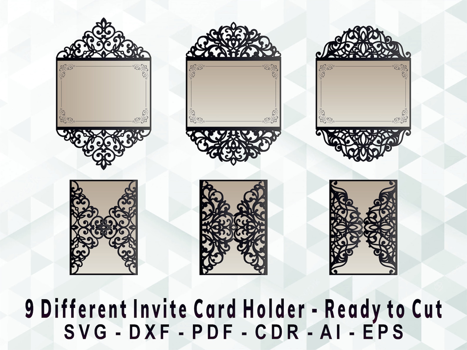 Invite Holder Cutting Template, Laser Cut, Cricut, Silhouette Studio ...