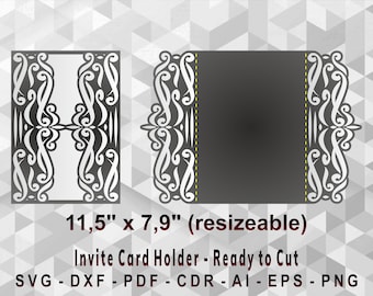 Invite Holder Cutting Template, Laser Cut, Cricut, Silhouette Studio ...