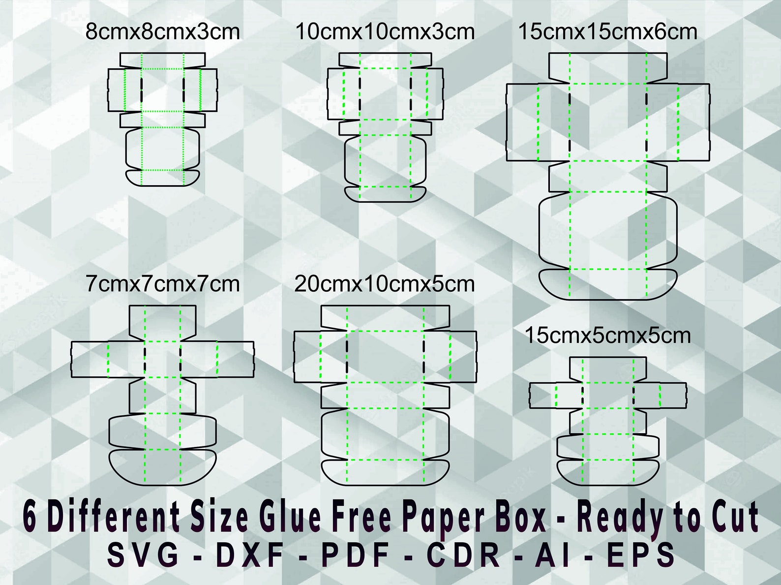 6 Different Size Paper Box Template. No Glue. Gift Ideas. Diy Gift Box ...