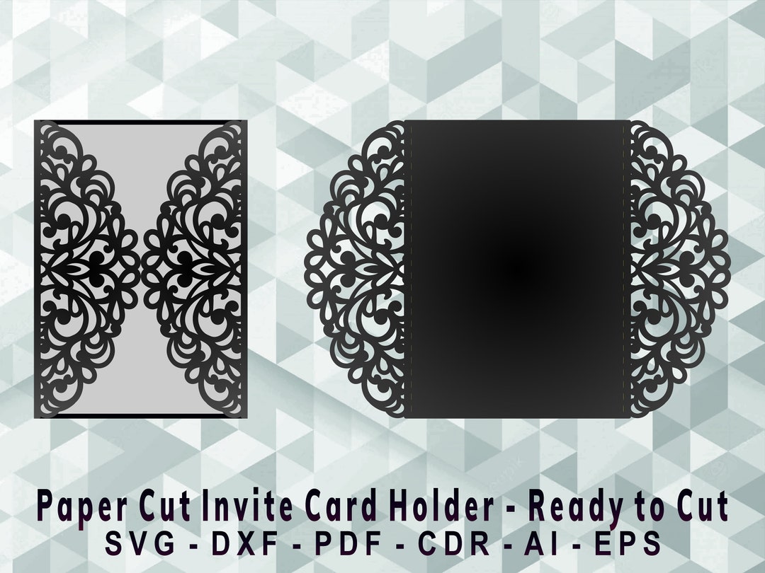 Invite Holder Cutting Template, Laser Cut, Cricut, Silhouette Studio ...