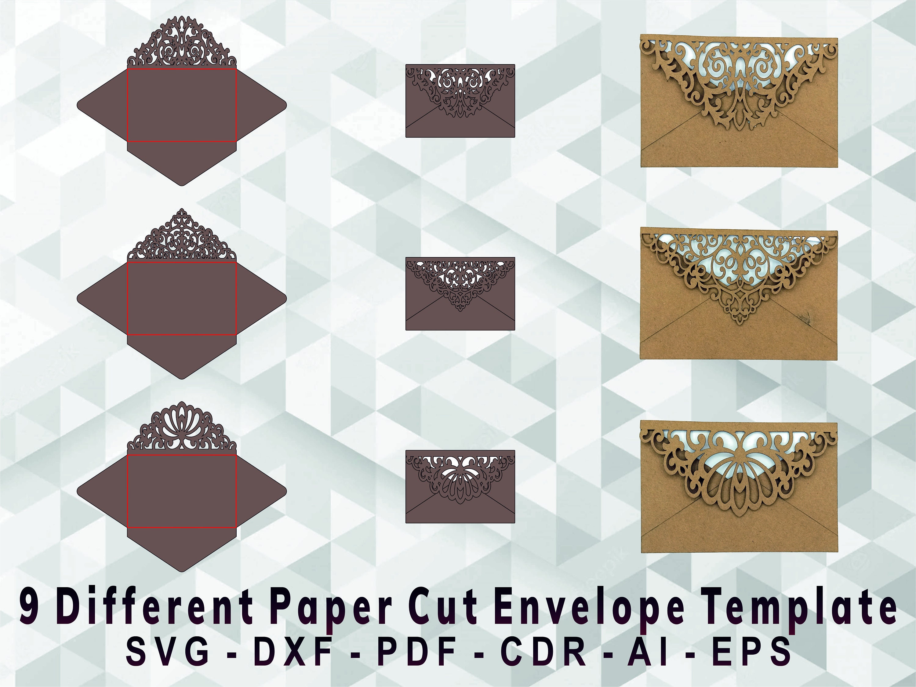 Paper Envelope Cutting Template Laser Cut Cricut Silhouette - Etsy