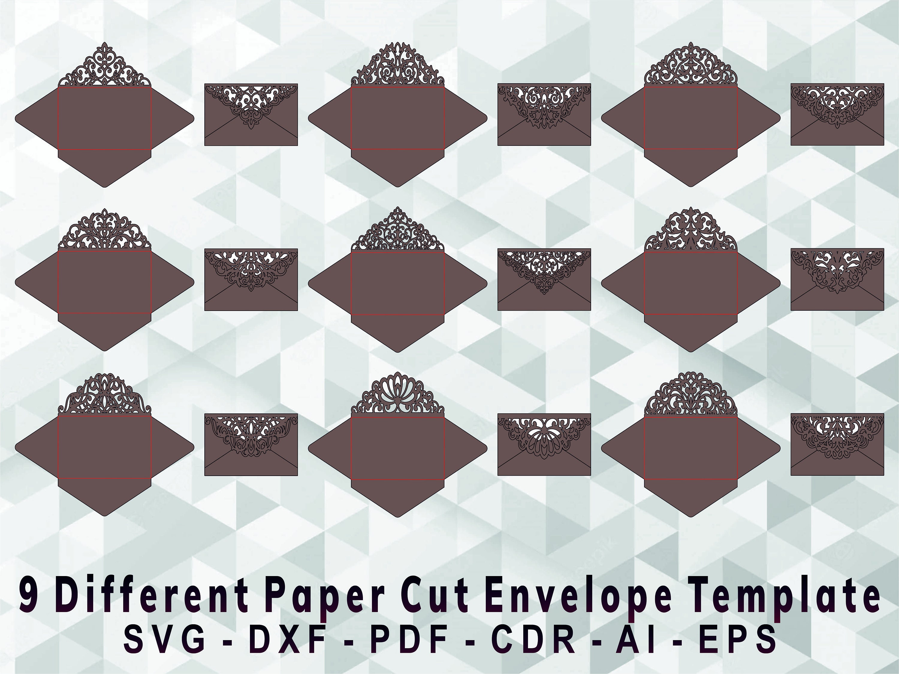 Paper Envelope Cutting Template Laser Cut Cricut Silhouette - Etsy
