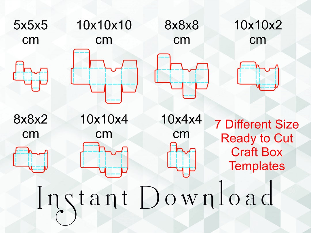 DIY Gift Box Templates: 7 Different Sizes 5 Different Formats Svg, Dxf ...