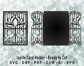 Invite Holder Cutting Template, Laser Cut, Cricut, Silhouette Studio ...