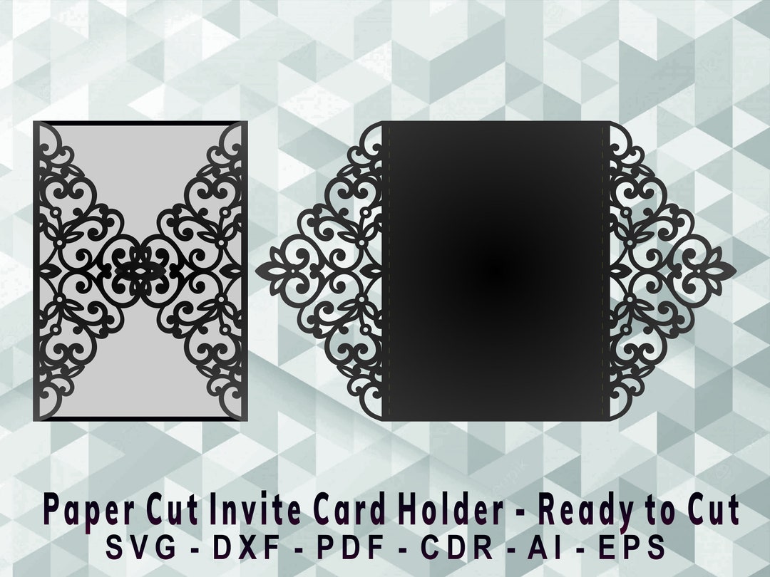 Invite Holder Cutting Template, Laser Cut, Cricut, Silhouette Studio ...