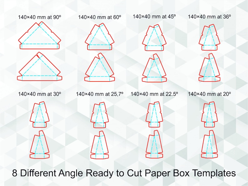 8 Triangle Paper Box Template. Ready to Cut. Gift Ideas. Diy - Etsy