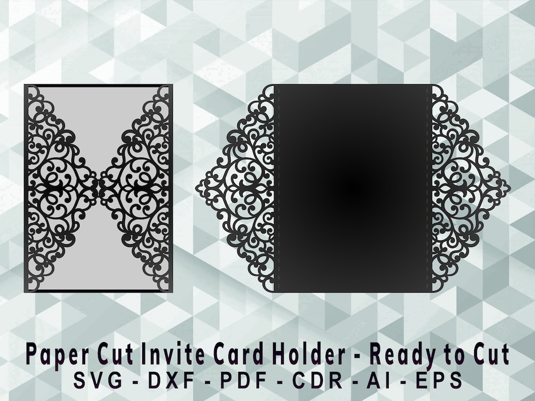 Invite Holder Cutting Template, Laser Cut, Cricut, Silhouette Studio ...