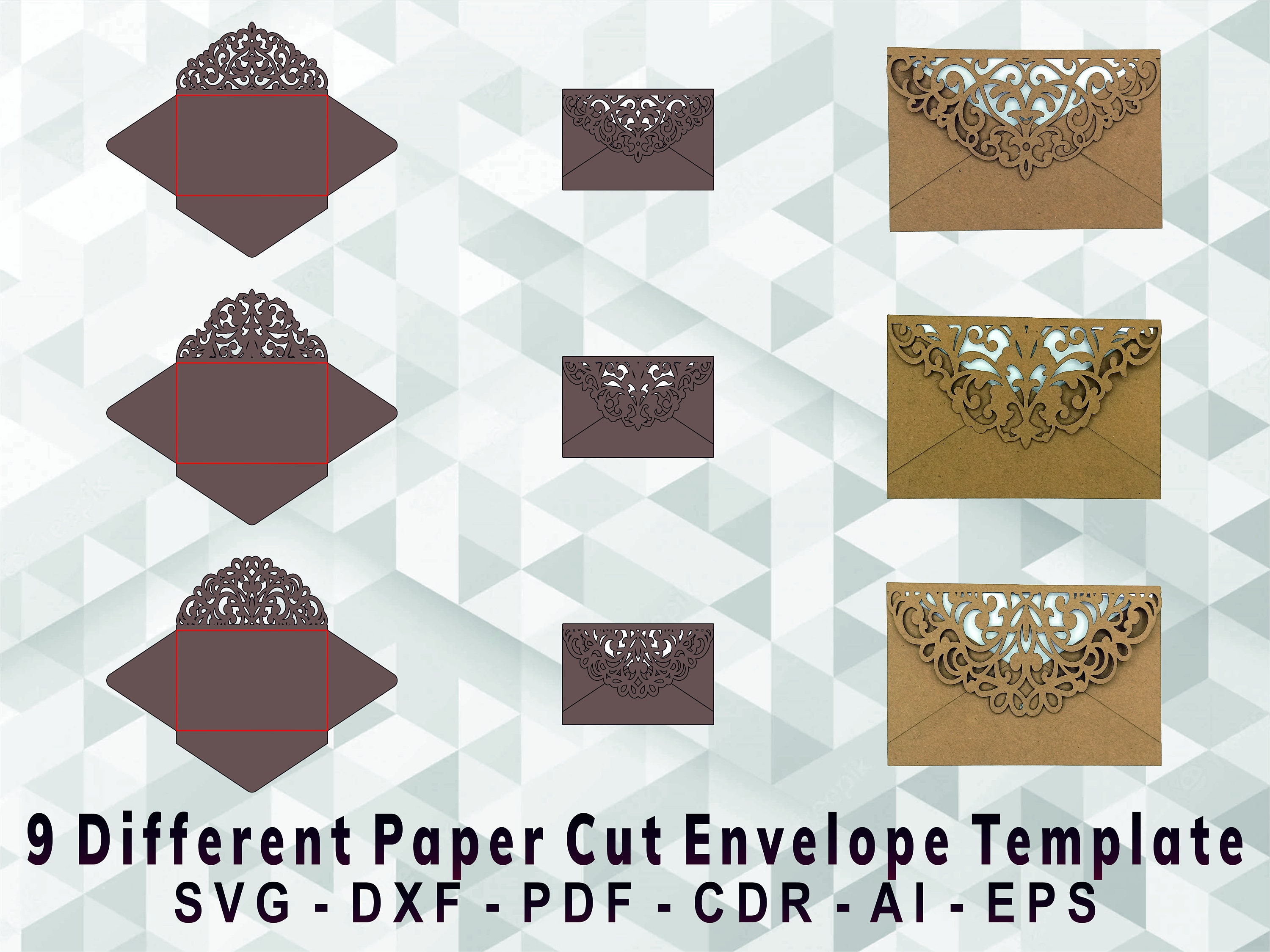 Paper Envelope Cutting Template Laser Cut Cricut Silhouette - Etsy