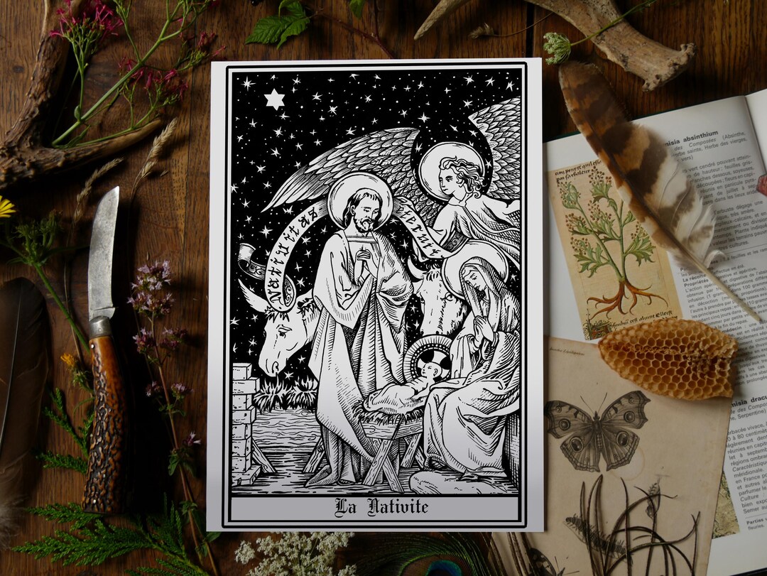 Illustration - Engraving the Nativity - Etsy