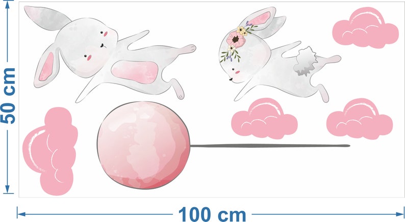 Wall Decal Bunny Rabbit Boys Girls Baby Wall Decal Sticker - Etsy