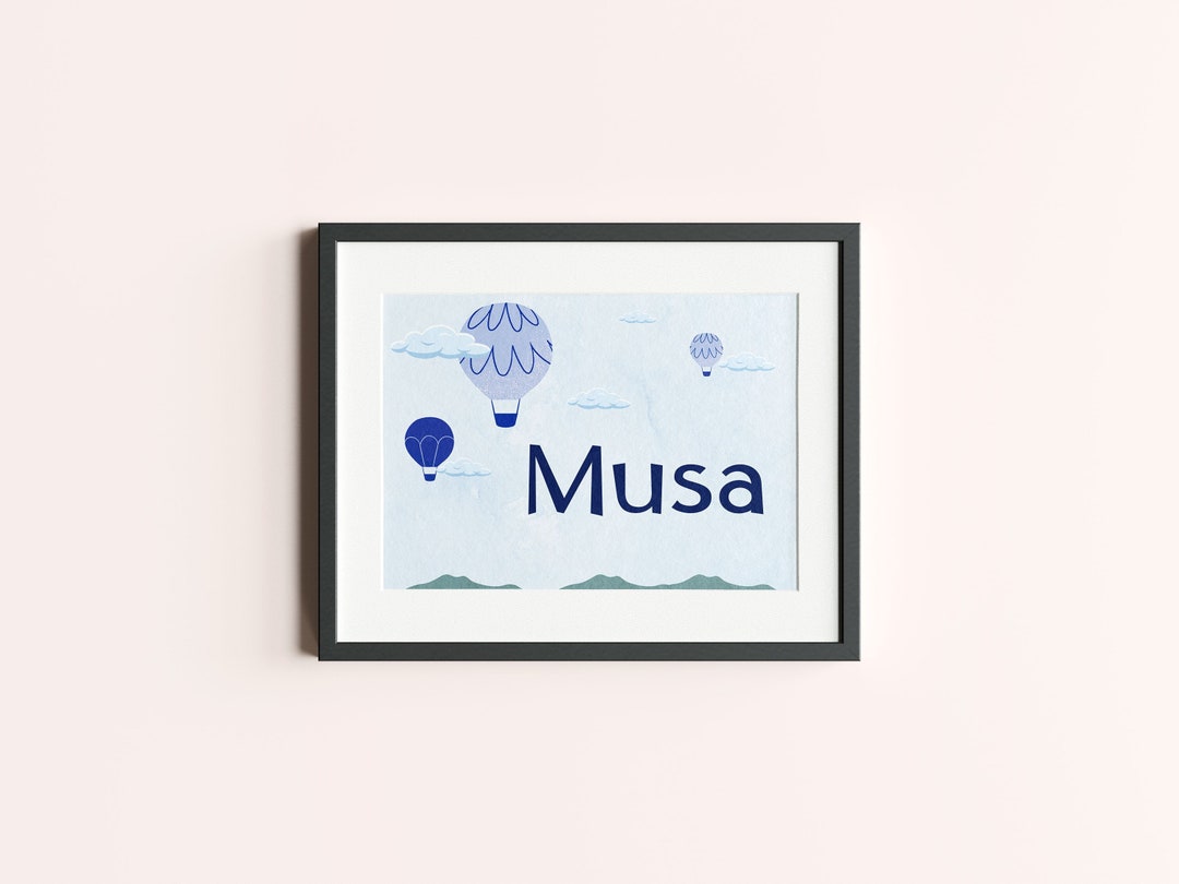 2 Nursery Wall Art Prints of the Name Musa in Arabic and ...