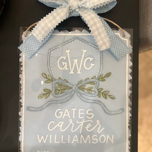 Acrylic Birth Announcement Door Hanger - Etsy