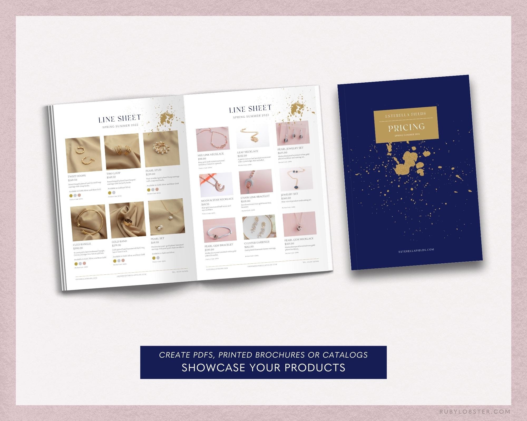 Line Sheet Template Bundle, Wholesale Price Sheet, Canva Price List ...