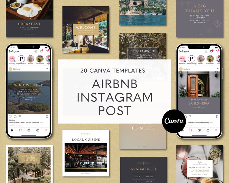 Airbnb Instagram Post Social Media Templates Hotel Superhost - Etsy
