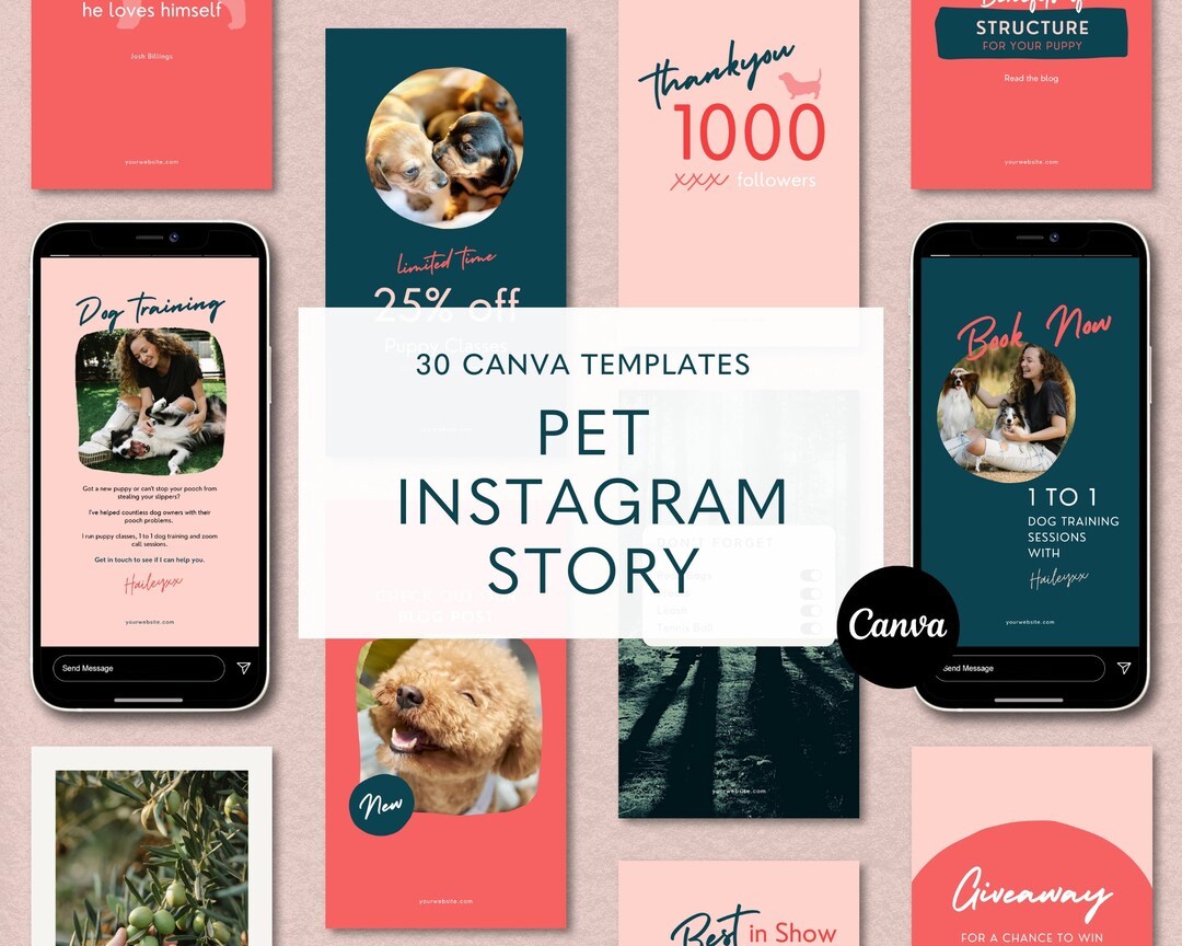 Pet Instagram Template, Instagram Dog Template, Pet Business Instagram ...