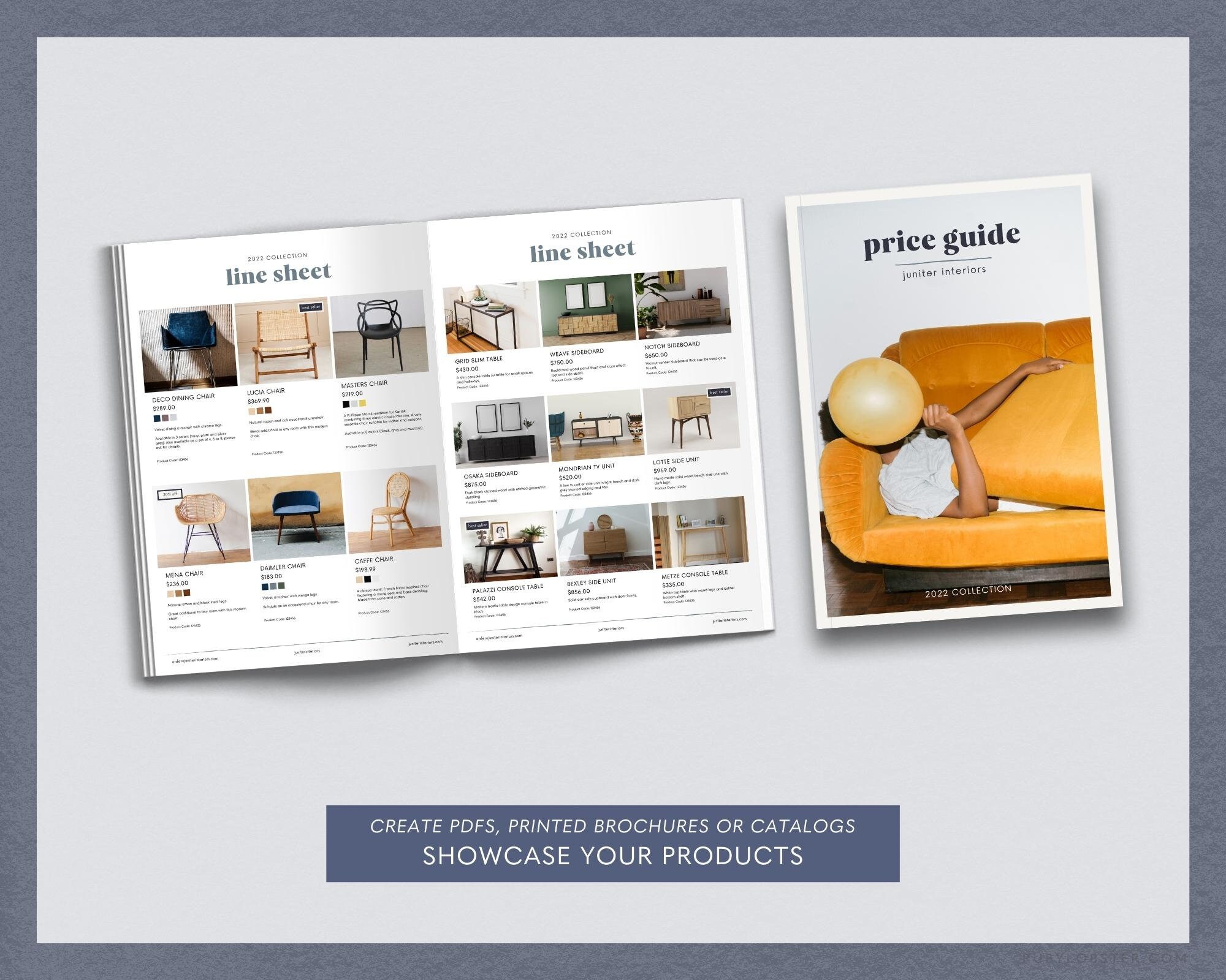 Line Sheet Template Bundle, Wholesale Price Sheet, Canva Price List ...