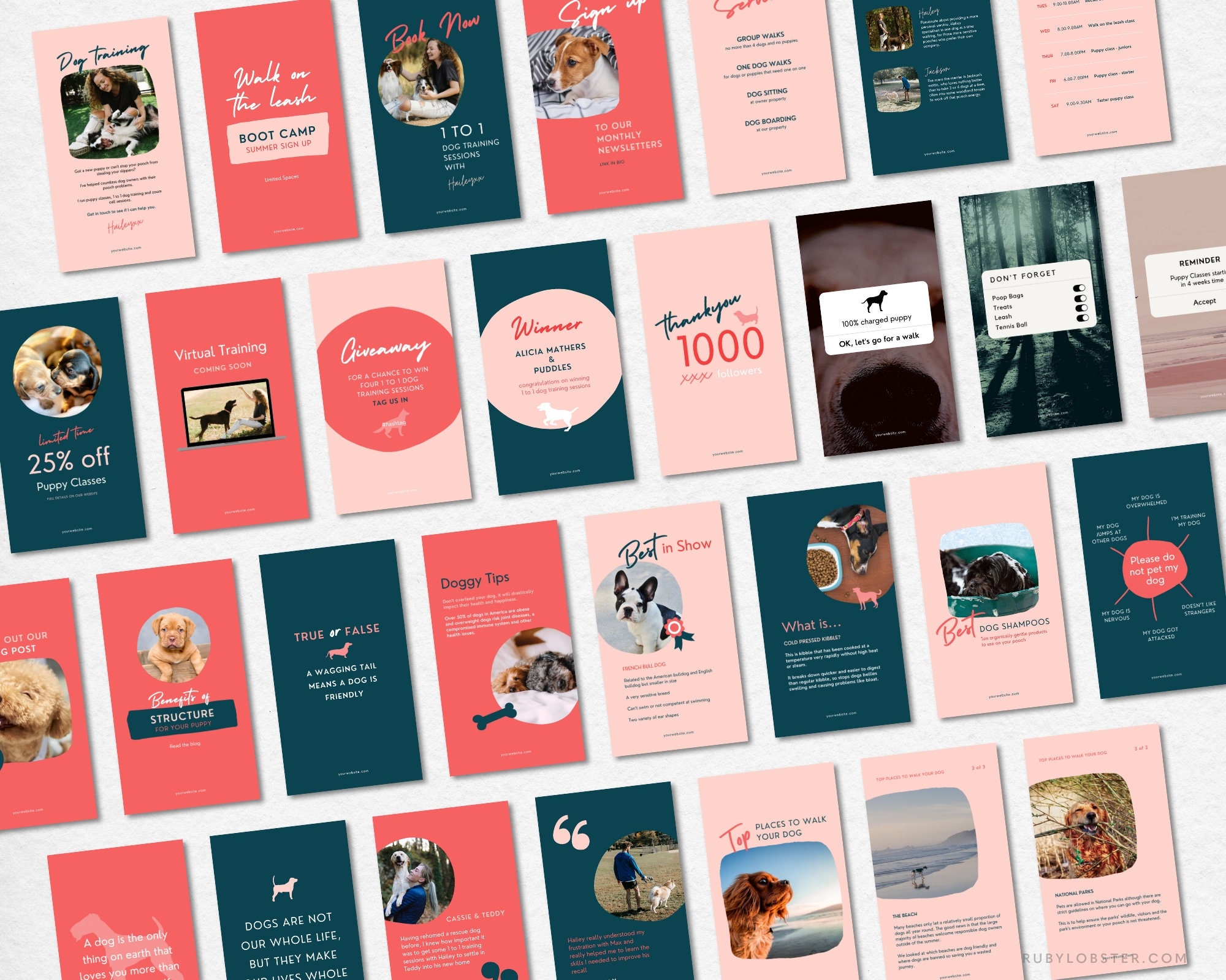 Pet Instagram Template, Instagram Dog Template, Pet Business Instagram ...