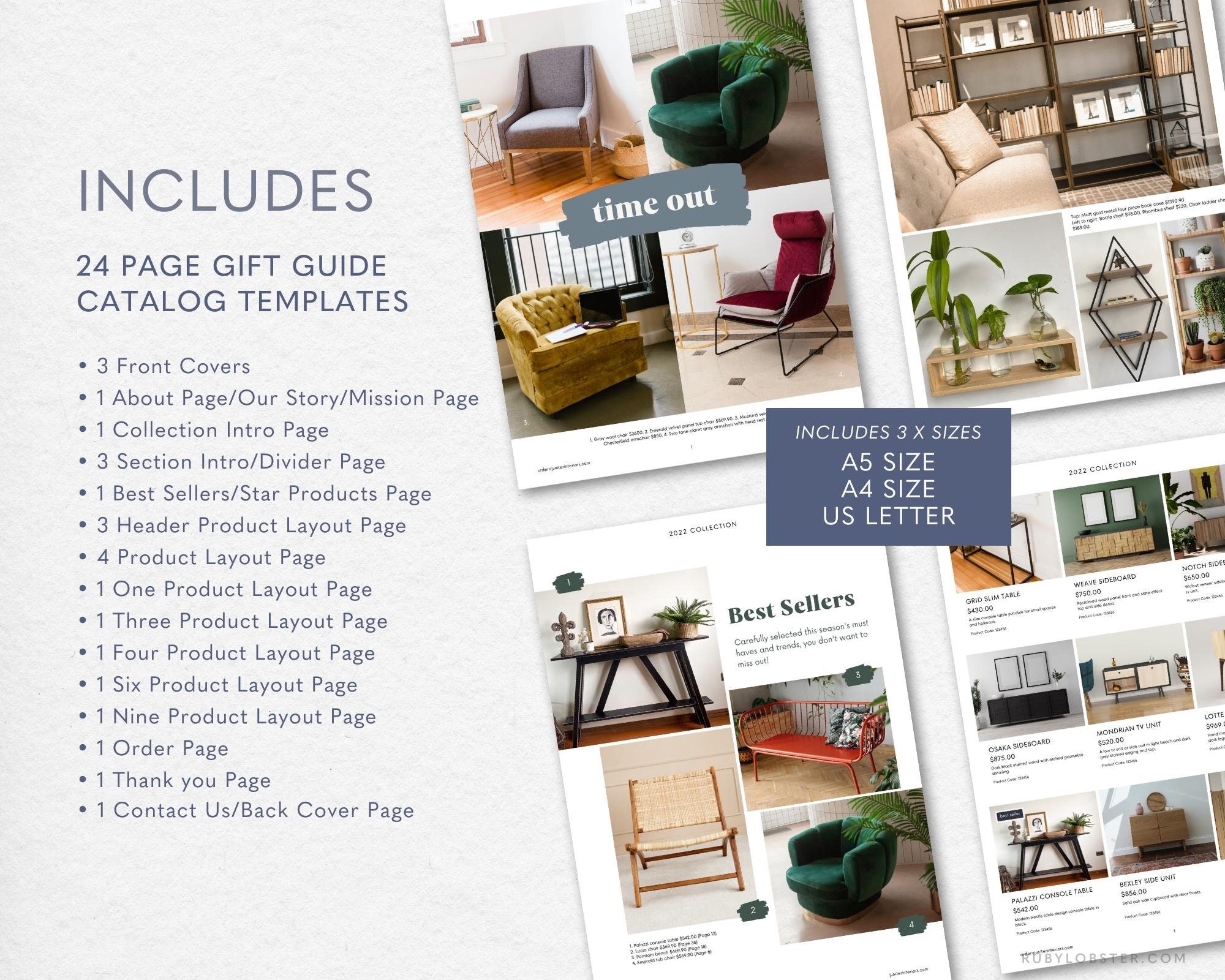 Gift Guide Template, Product Catalog, Canva Gift Guide, Lookbook ...