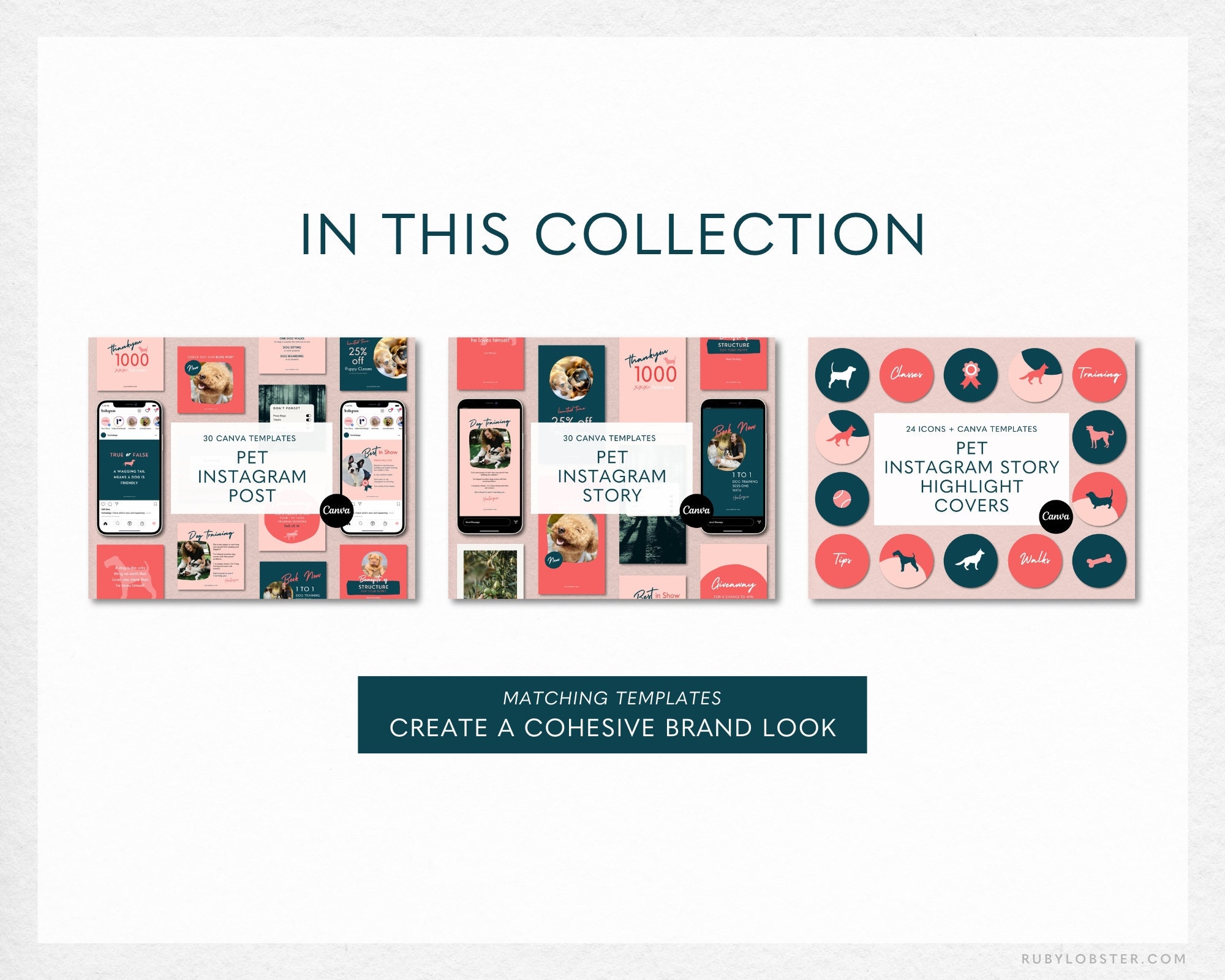 Pet Instagram Template, Instagram Dog Template, Pet Business Instagram ...