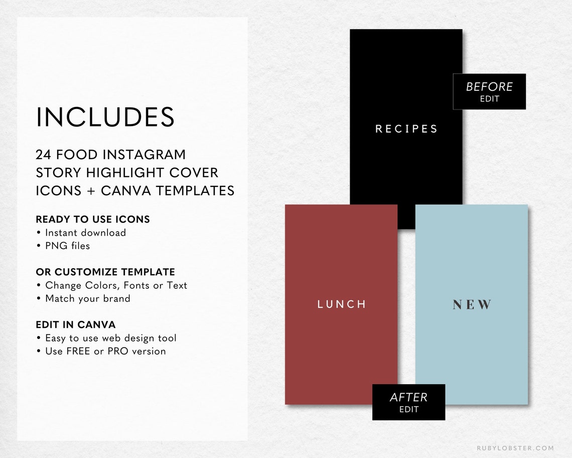 24 Food Instagram Story Highlight Icons, Highlight Covers, Instagram ...