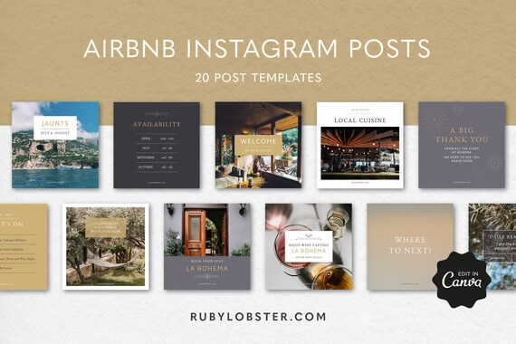Airbnb Instagram Post Social Media Templates Hotel Superhost | Etsy
