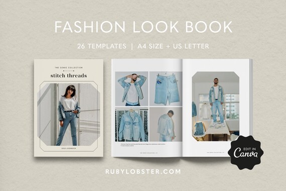 Fashion Lookbook Template Canva Magazine Template Fashion - Etsy
