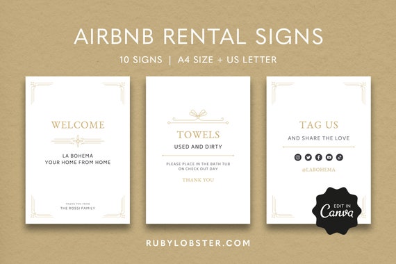 Airbnb Welcome Sign Vacation Rental Signs Guest House Rules - Etsy