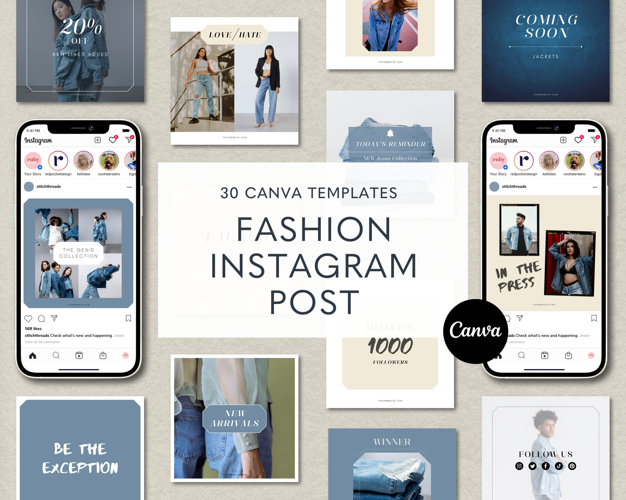 Fashion Instagram Template, Social Media Post, Clothing Instagram ...
