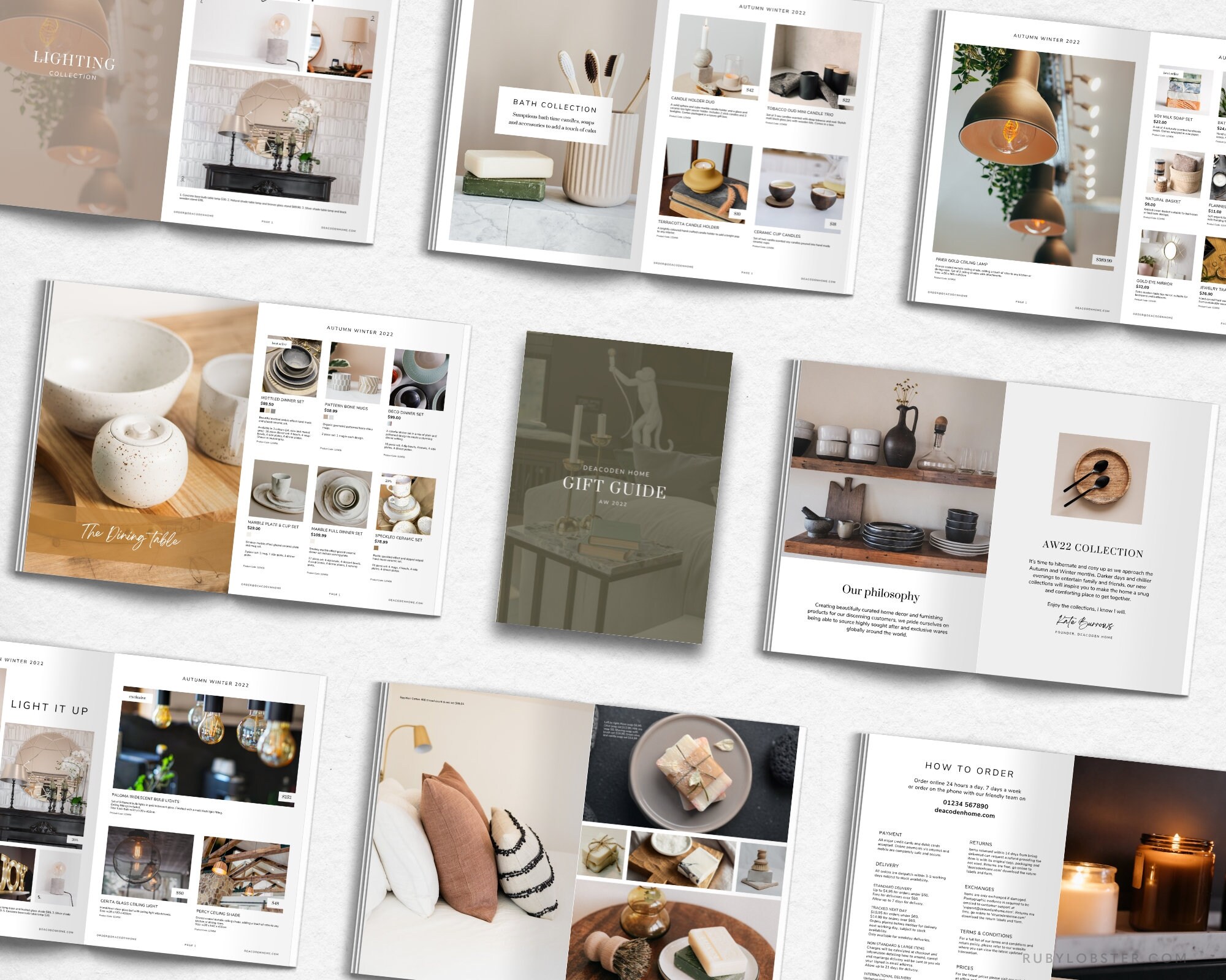 Gift Guide Template, Product Catalog, Canva Gift Guide, Lookbook ...