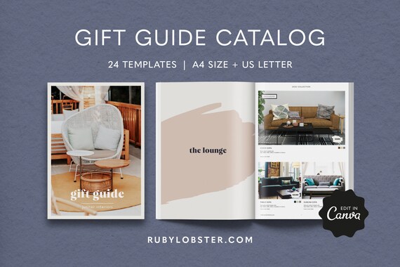 Gift Guide Template Product Catalog Canva Gift Guide | Etsy