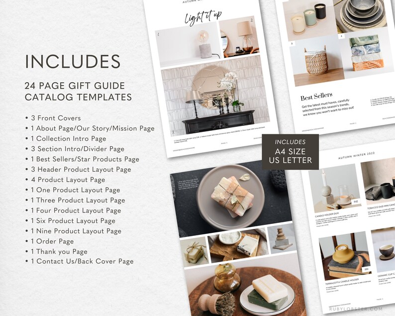 Gift Guide Template, Product Catalog, Canva Gift Guide, Lookbook ...