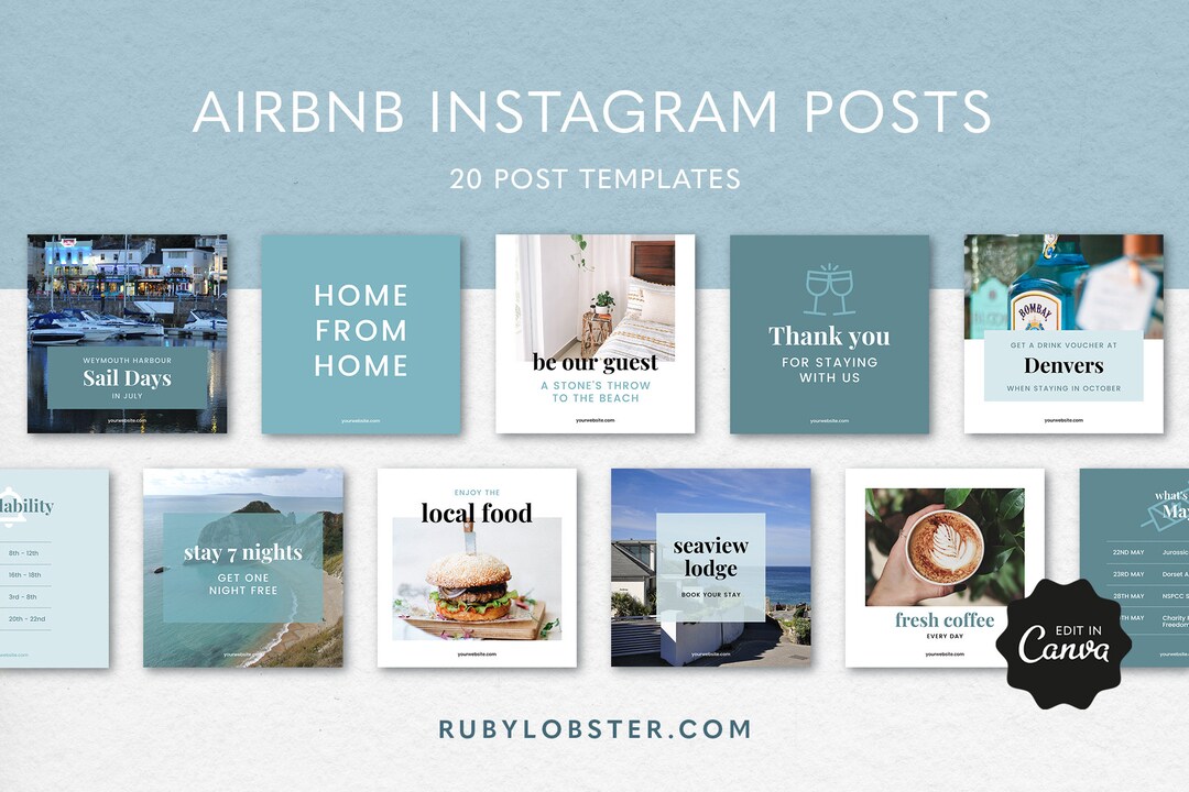 Airbnb Instagram Post Social Media Templates Hotel Superhost - Etsy