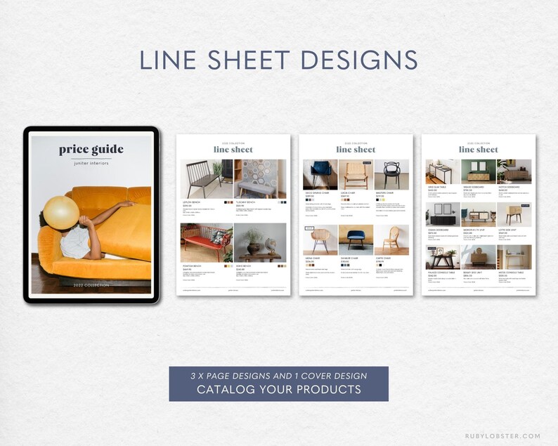 Line Sheet Template Bundle, Wholesale Price Sheet, Canva Price List ...