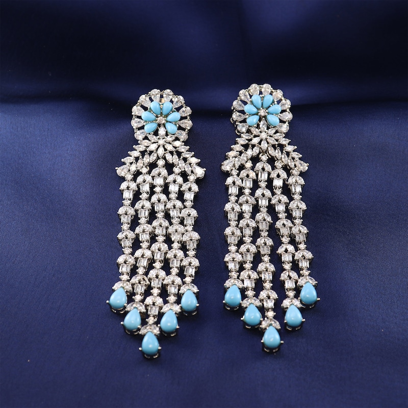 Turquoise Chandelier Earrings - Etsy UK
