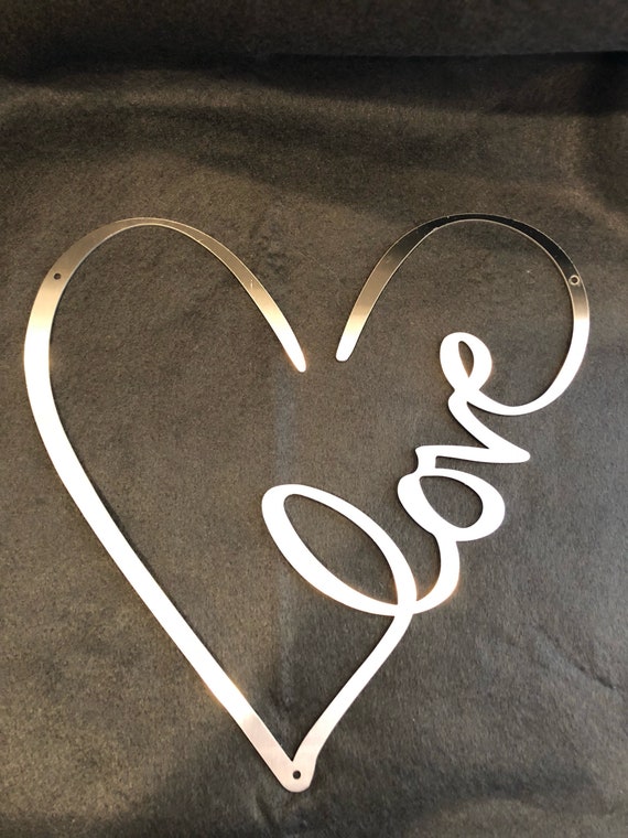 Love Heart Stainless Steel Wall Metal Sign | Etsy