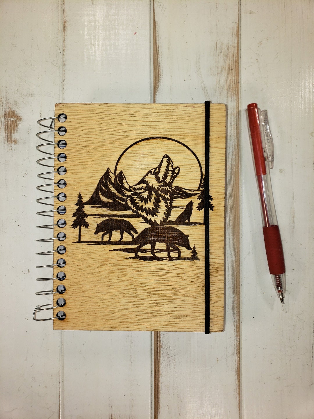 Wolf Scene Pocket Journal - Can Be Made Left Handed - Etsy