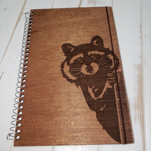 Peeking Raccoon Lined Journal 6"x9"- Can Be Made Left Handed - Etsy