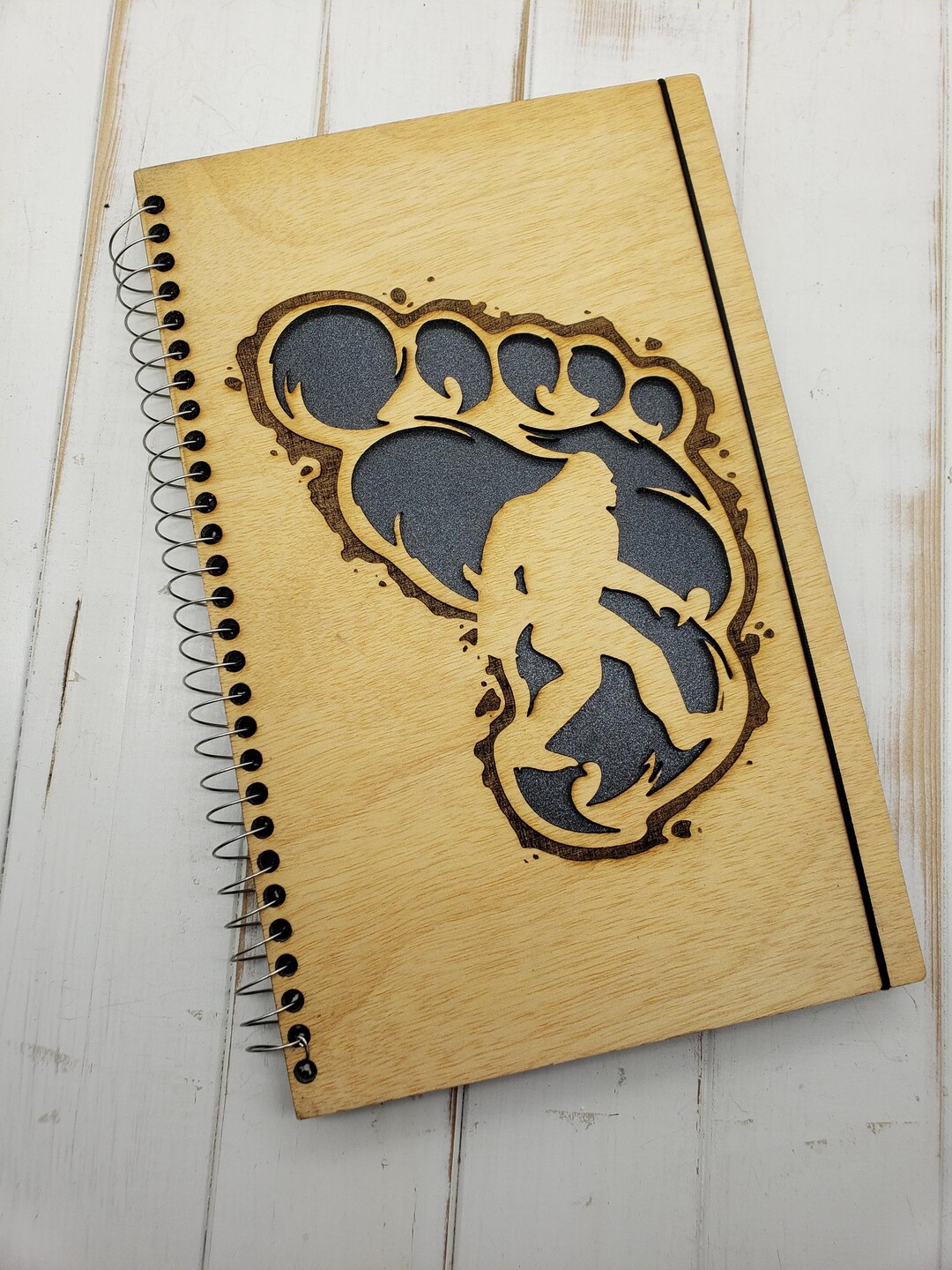 Laser Cut Bigfoot Footprint Wood Journal – Left-hand Friendly Option - Etsy