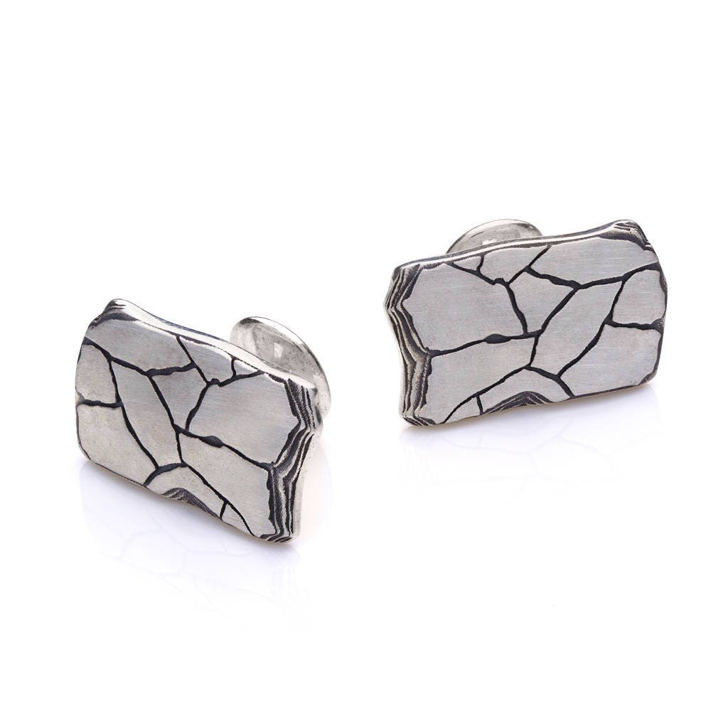 Silver Handmade Cufflinks Valentines Gift for Men Anniversary Large ...