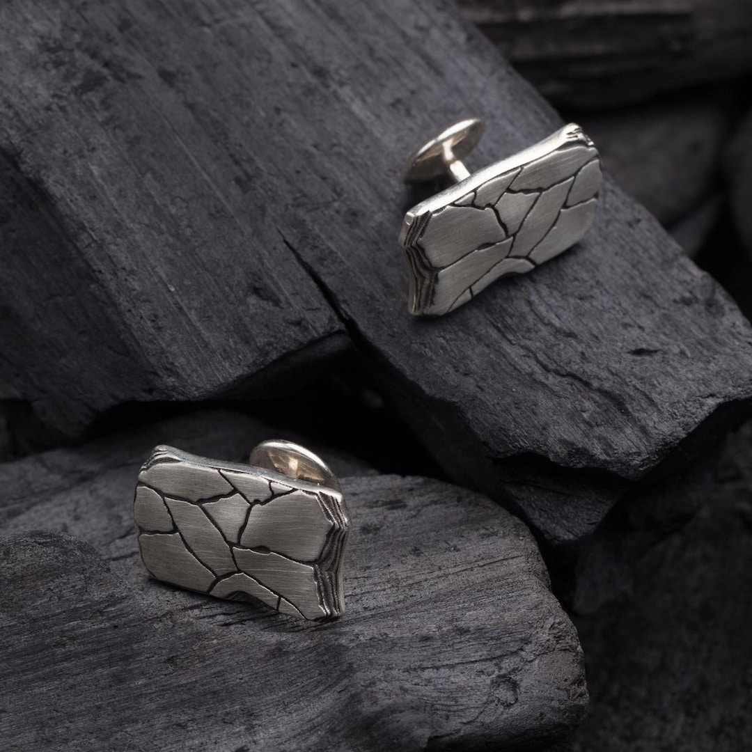 Silver Handmade Cufflinks Valentines Gift for Men Anniversary Large ...